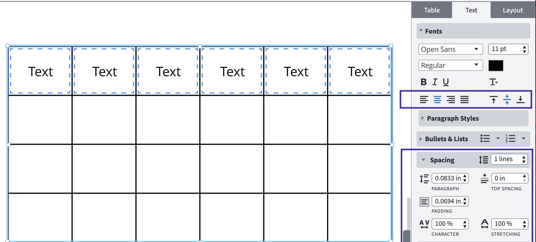Edit and format tables